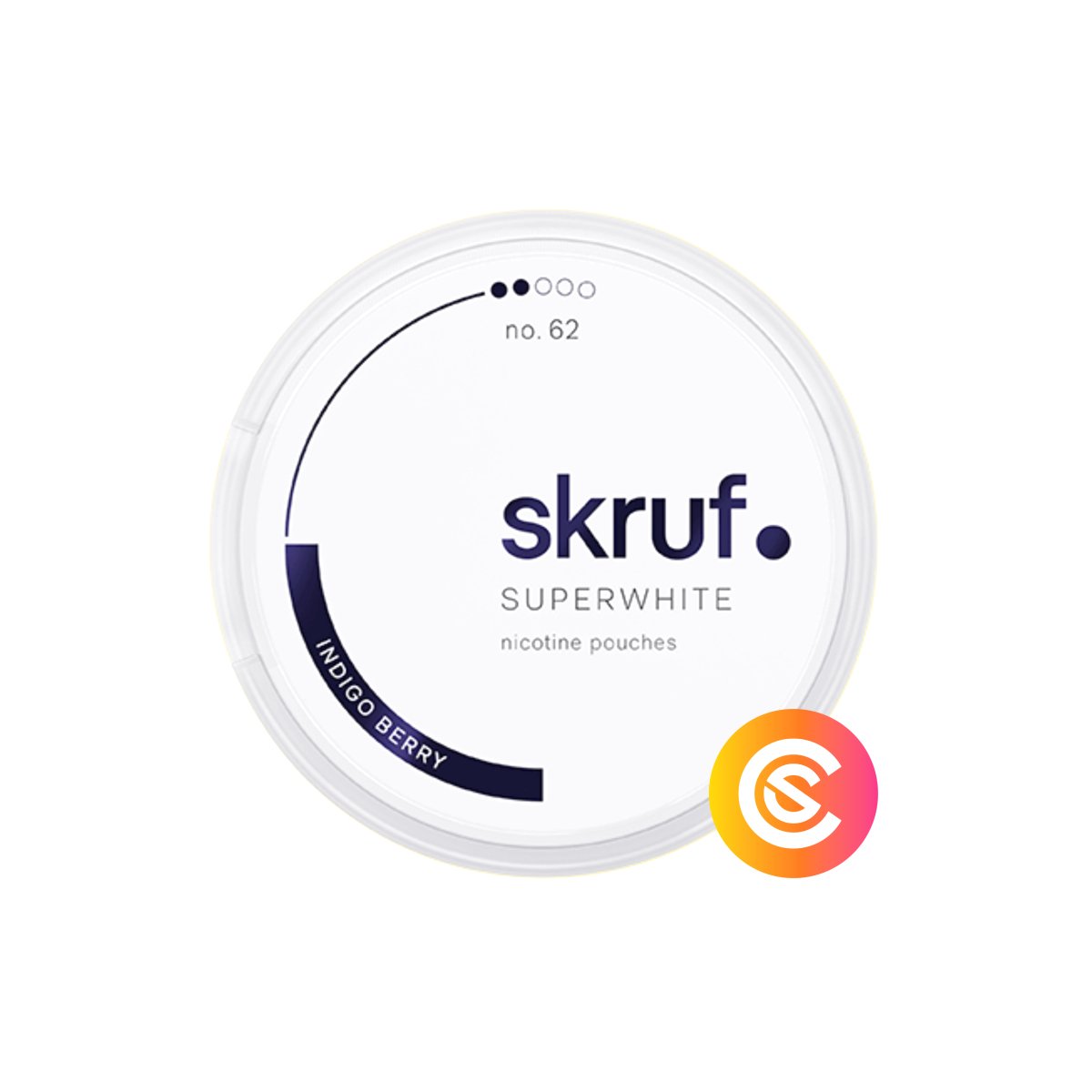 Skruf Super White No. 62 Indigo Berry Nicotine Pouches Snus Core