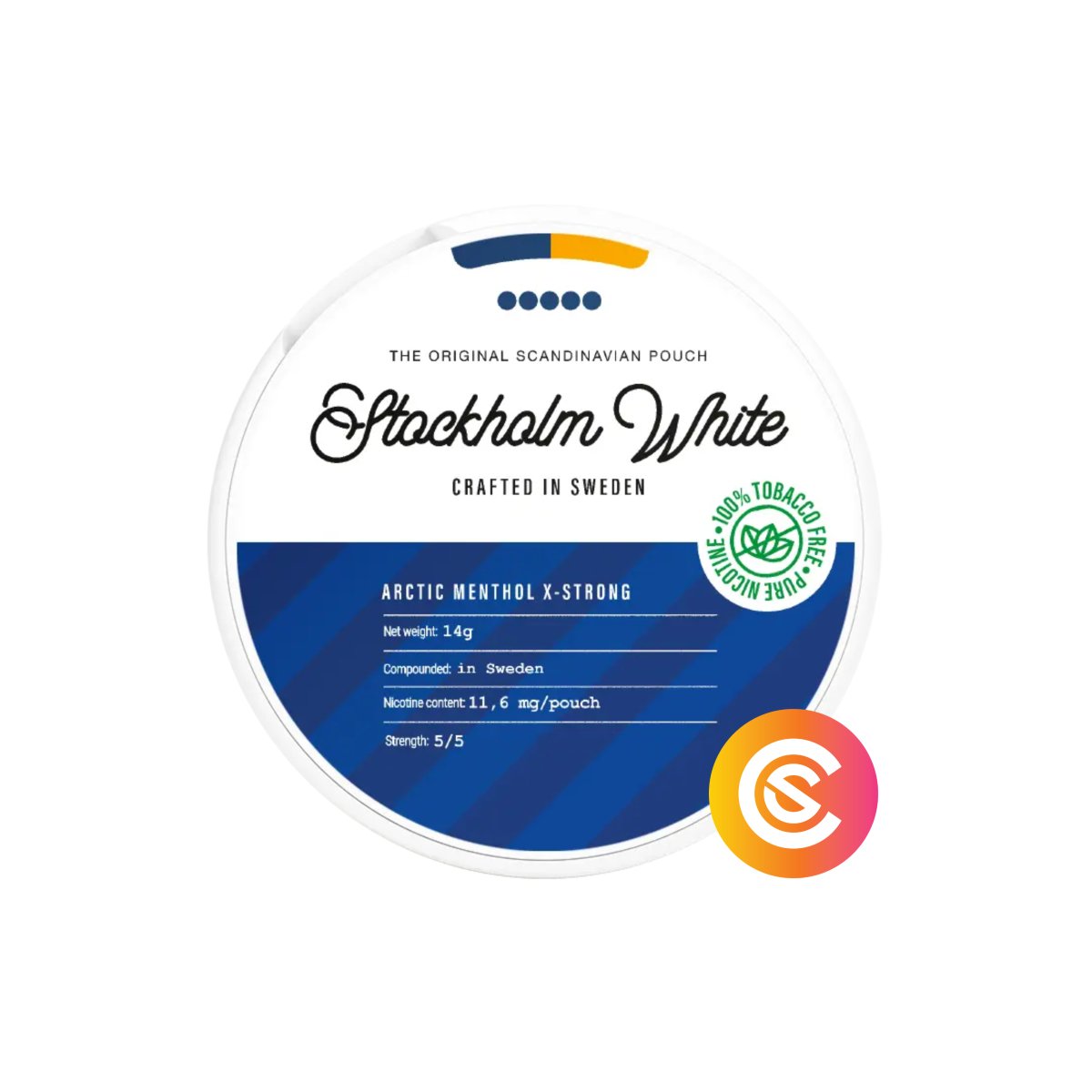 Stockholm White Arctic Menthol X-Strong Nicotine Pouch Snus Core